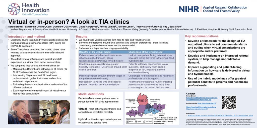 Evaluating the role of virtual TIA outpatient clinics: poster and audio ...
