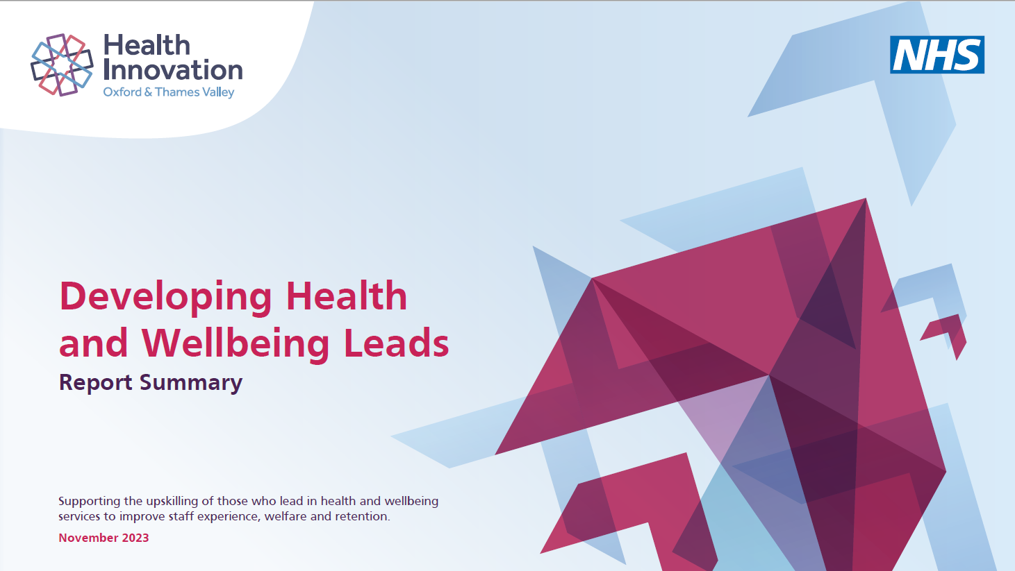 Developing NHS health and wellbeing leads - Health Innovation Oxford ...